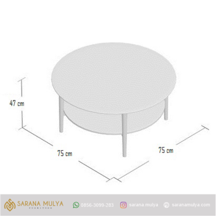Meja Coffee Table Bulat Minimalis Duco - Sarana Mulya