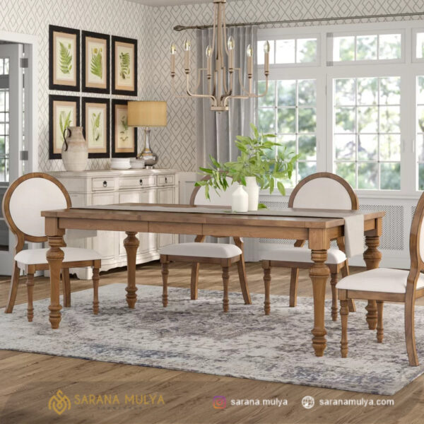 Meja Makan Antik Kayu Natural Murah - Sarana Mulya