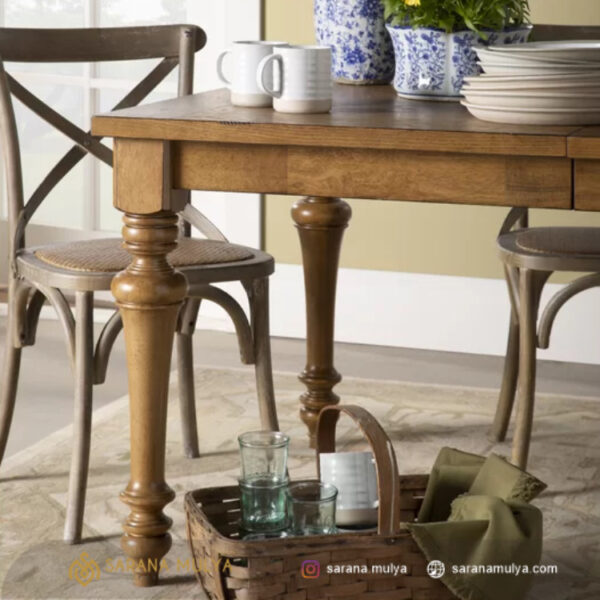 Meja Makan Antik Kayu Natural Murah - Sarana Mulya