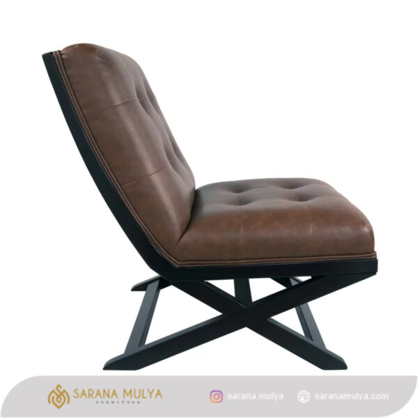 Sofa Single Minimalis Kayu Jati Silang - Sarana Mulya