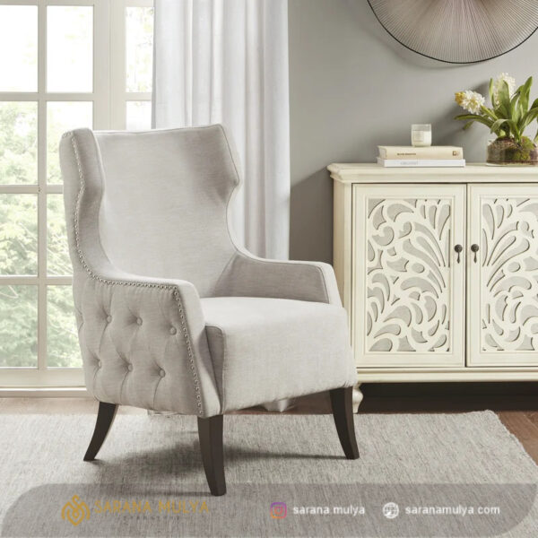 Sofa Single Minimalis Tinggi Kayu Jati - Sarana Mulya