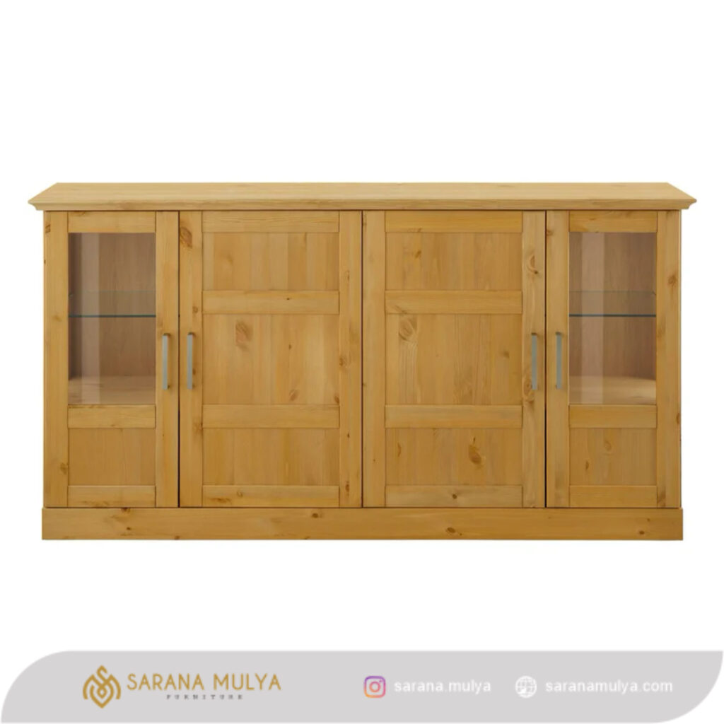 Bufet Retro Minimalis Kayu Jati Solid - Sarana Mulya