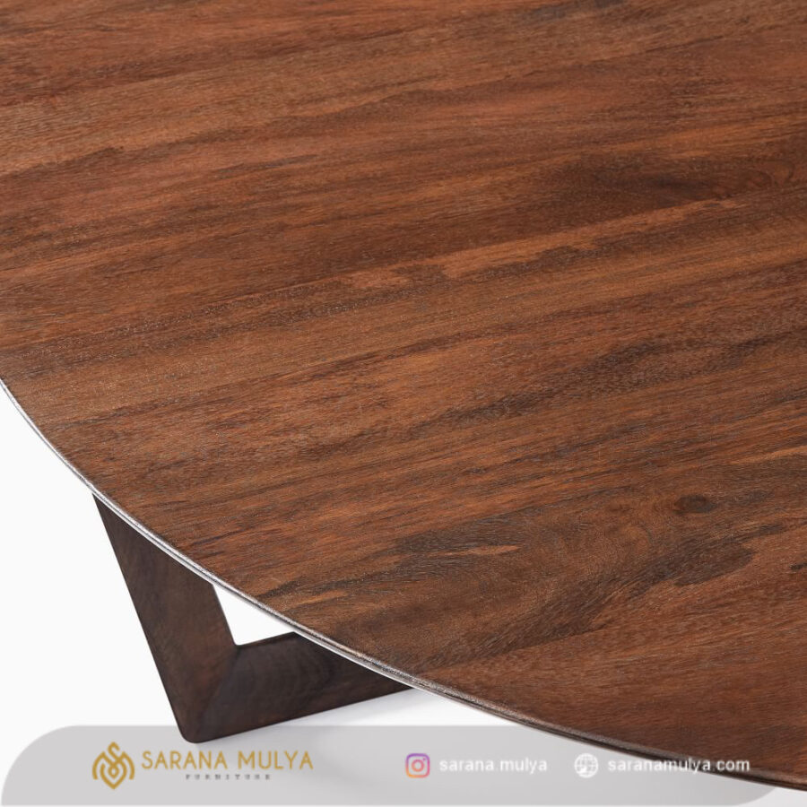 Coffe Table Meja Bulat Kayu Jati - Sarana Mulya