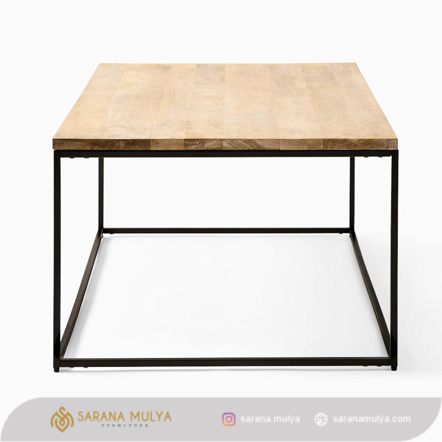 Coffee Table Rangka Besi Kayu Jati - Sarana Mulya