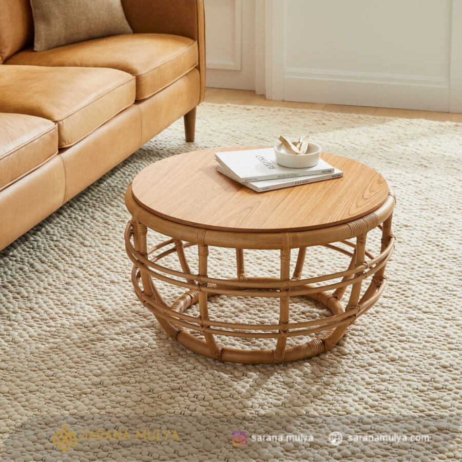 Meja Coffee Table Bulat Minimalis Duco - Sarana Mulya