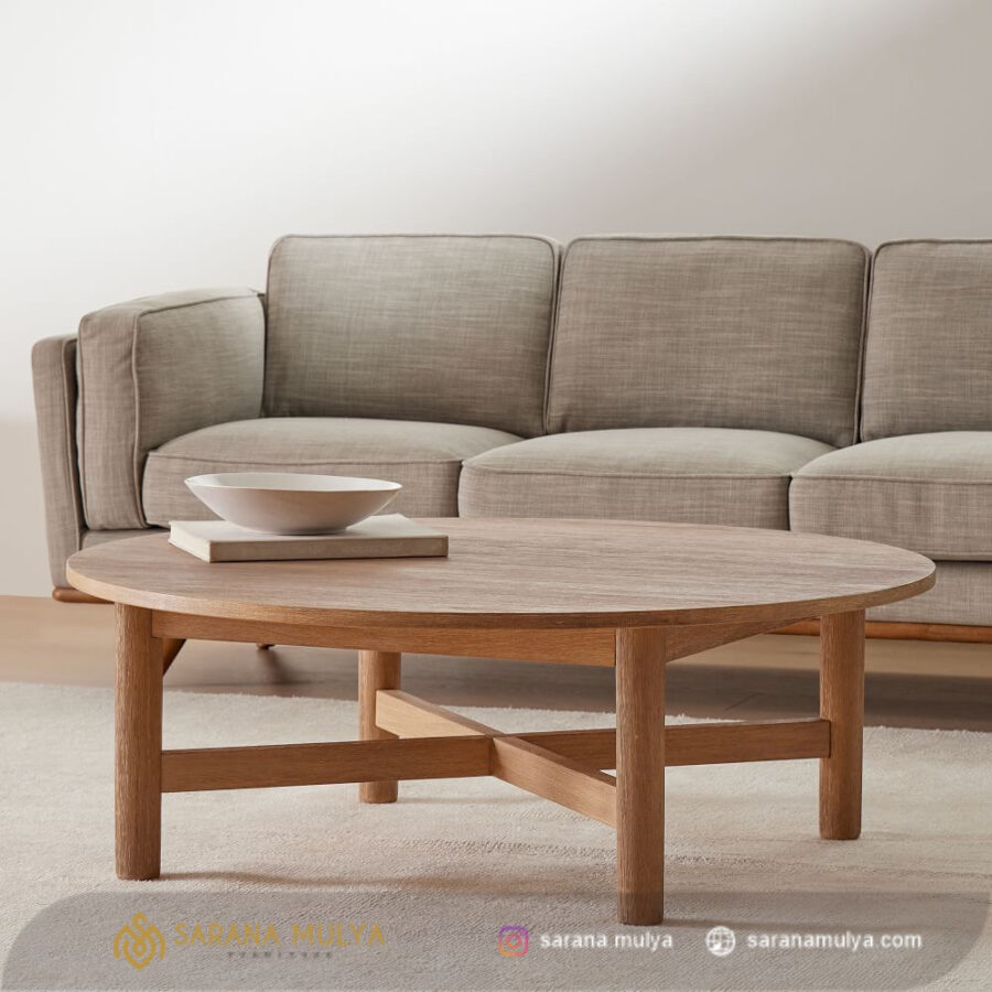 Meja Coffee Table Bulat Minimalis - Sarana Mulya