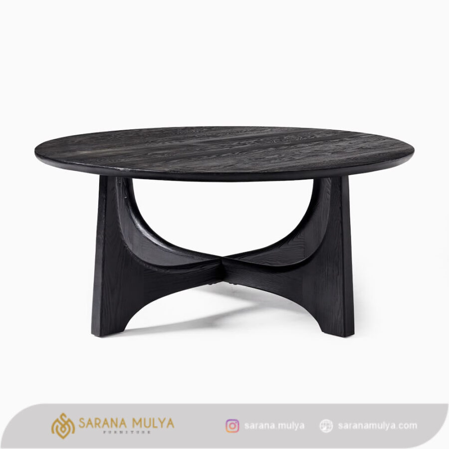 Meja Tamu Bulat Kayu Jati - Sarana Mulya