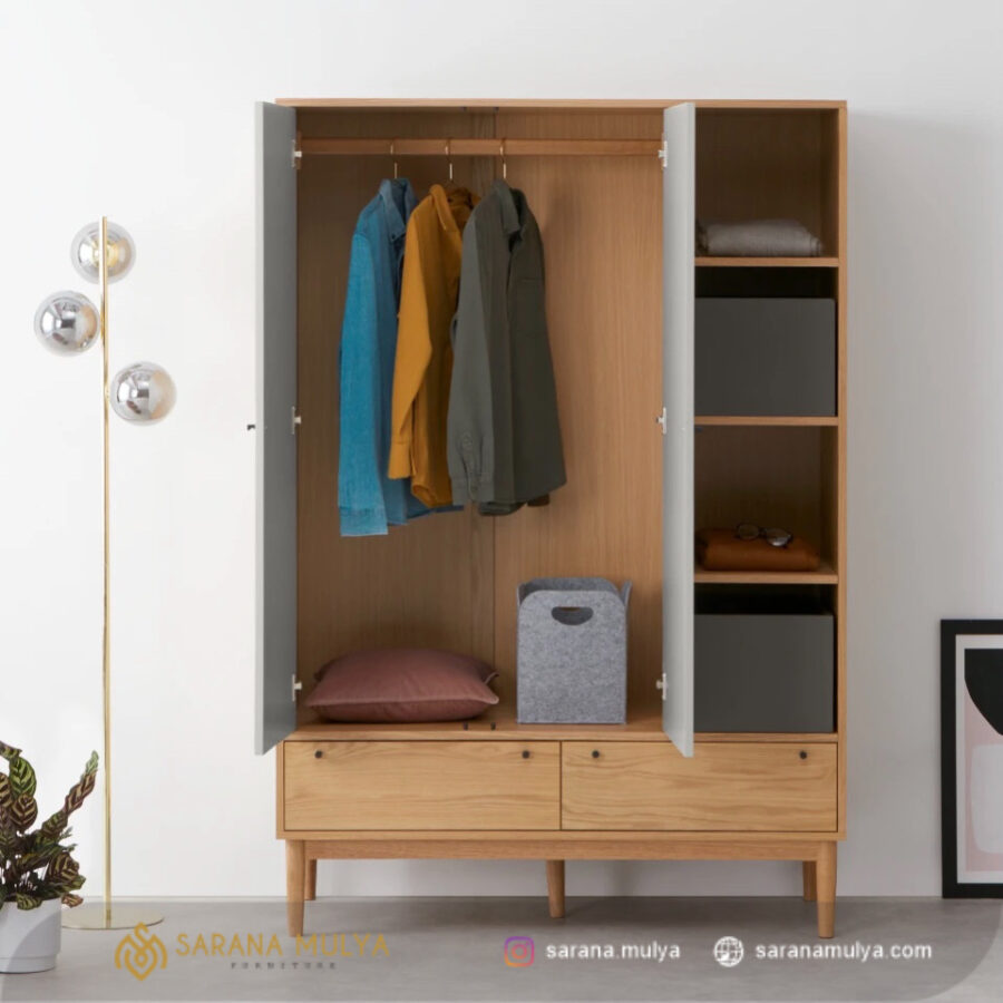 Lemari Baju Kayu Terbaru Minimalis - Sarana Mulya