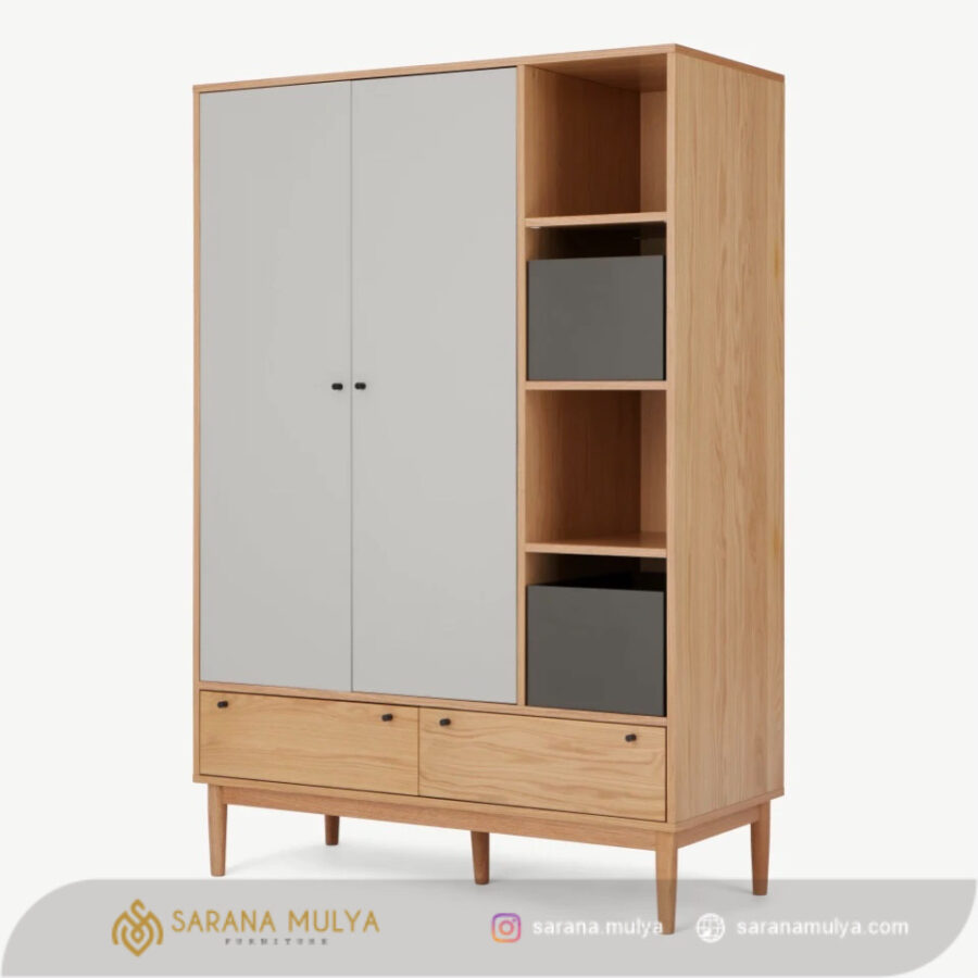 Lemari Baju Kayu Terbaru Minimalis - Sarana Mulya