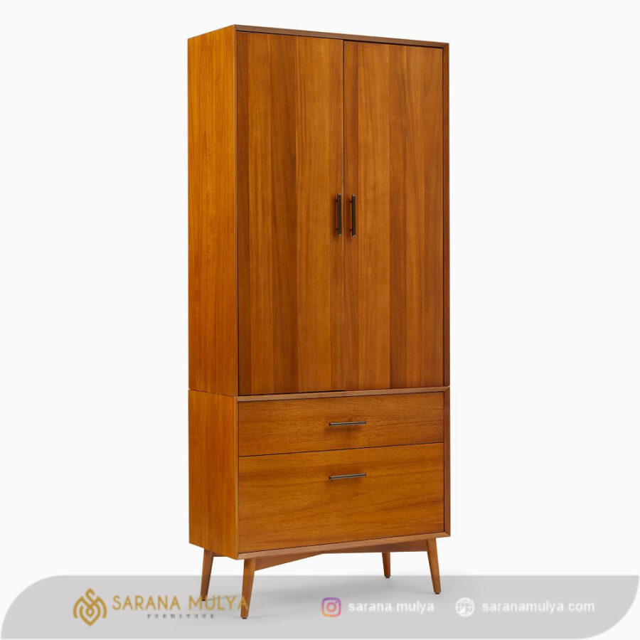 Lemari Pakaian Retro Simple Kayu Jati - Sarana Mulya