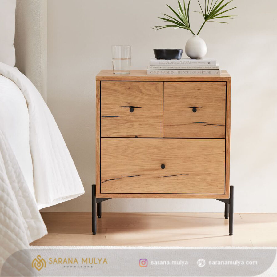 Meja Nakas Laci Kaki Besi Minimalis - Sarana Mulya