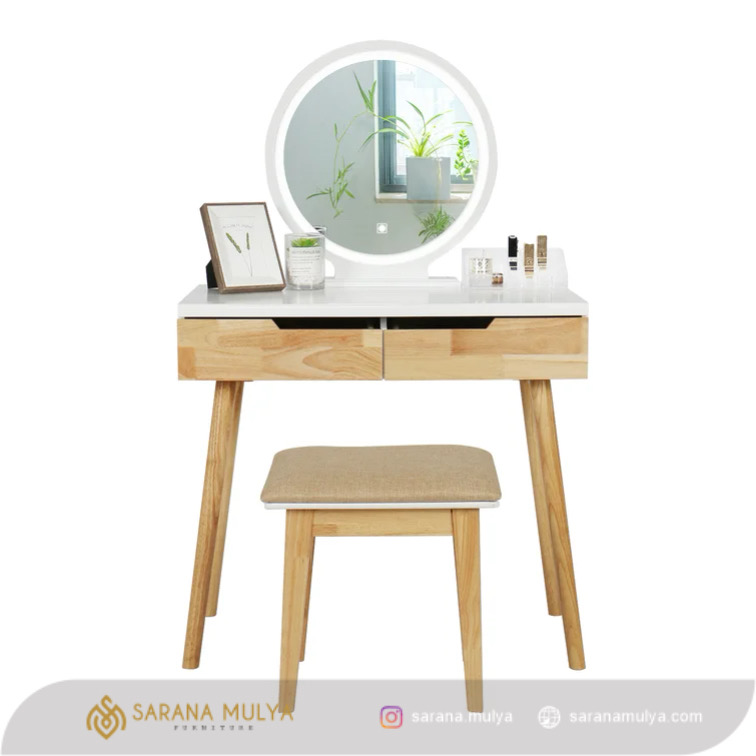 Meja Rias Retro Kayu Minimalis - Sarana Mulya
